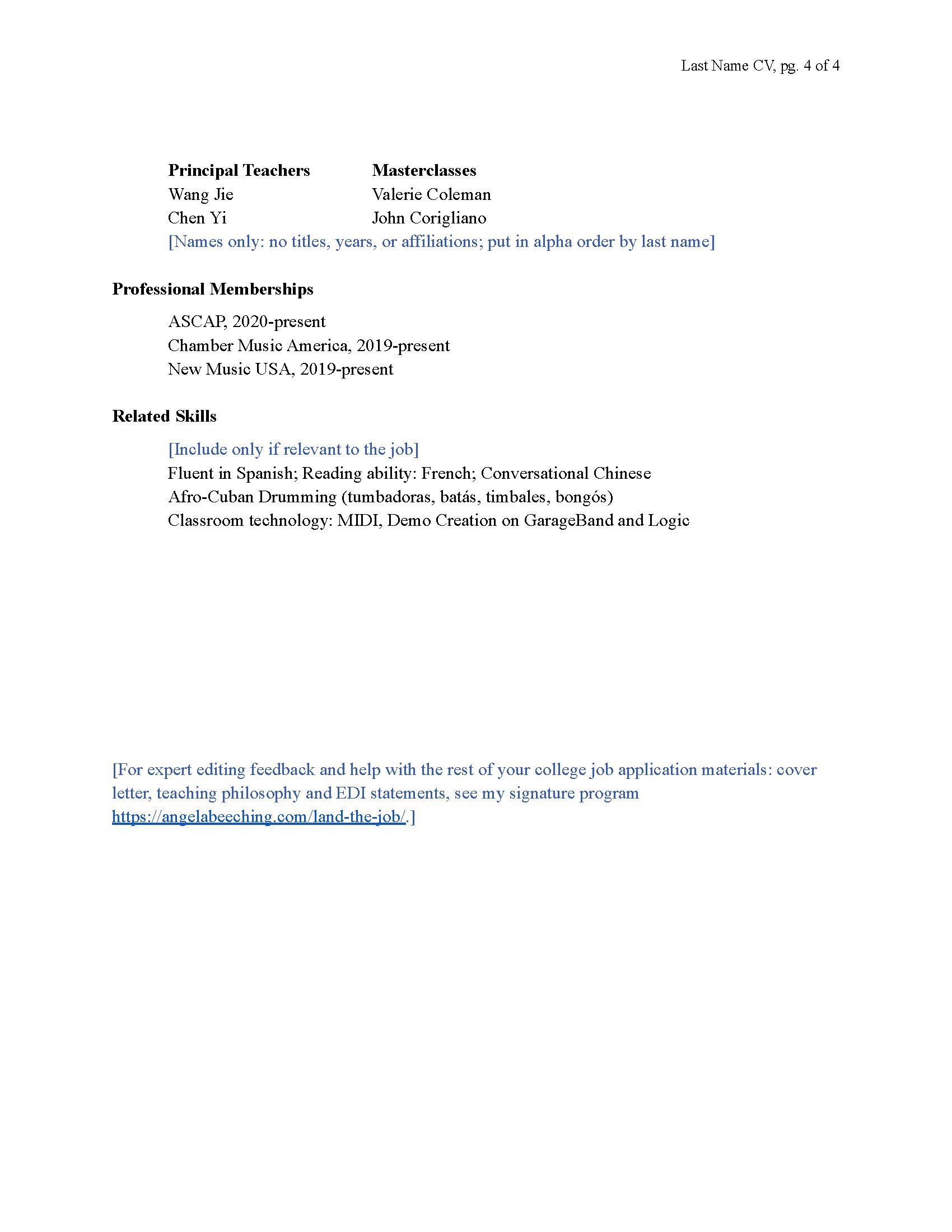 Musician CV: Secrets to Winning a College Teaching Job